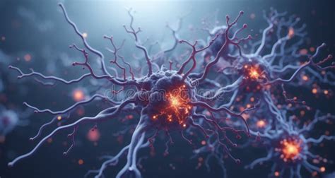 Neural Network With Glowing Synapses Illustrating The Complexity Of