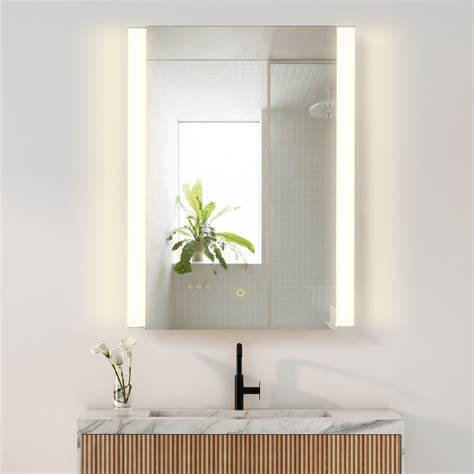 Serra Rectangular Frameless Surface Mount Led Lighted Bathroom Aluminu