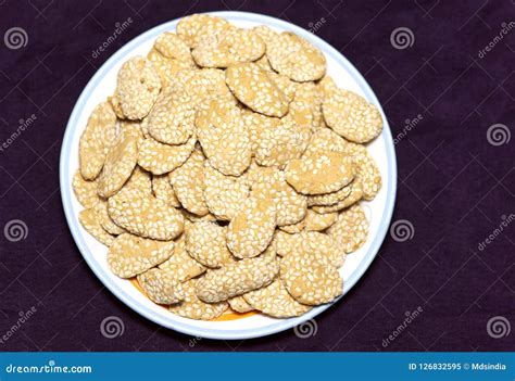 Indian Rewari Sweet Stock Image Image Of Dessert Brown 126832595