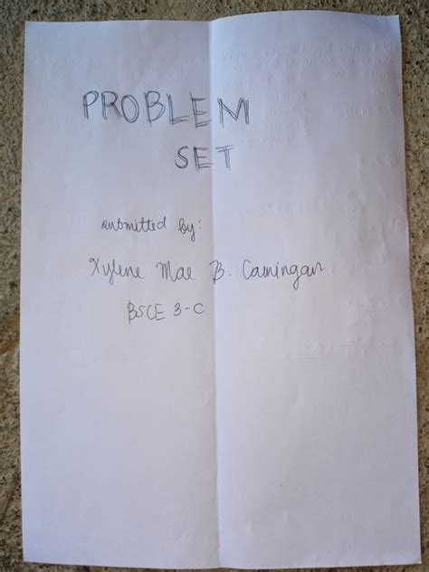 Hydraulics Problem Set 1 Pdf