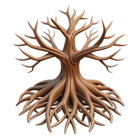 Vibrant Contemporary Tree Roots Brown Intricate Cutout Premium 57563787 Png