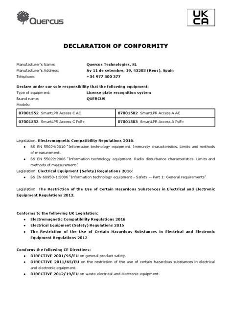 Ukca Smartlpr Access V5 Es Pdf Electromagnetic Compatibility