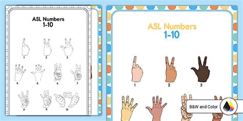 Asl Numbers Chart Teaching Resource Twinkl Usa Twinkl