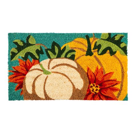 Rosalind Wheeler Thiessen Soft Pumpkins Coir Outdoor Door Mat Wayfair