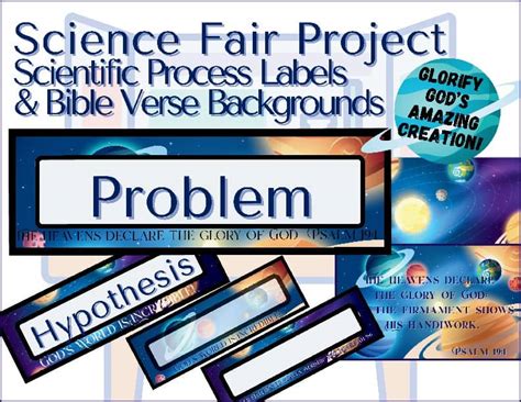 Science Fair Scientific Process Scripture Display Board Labels Solar System