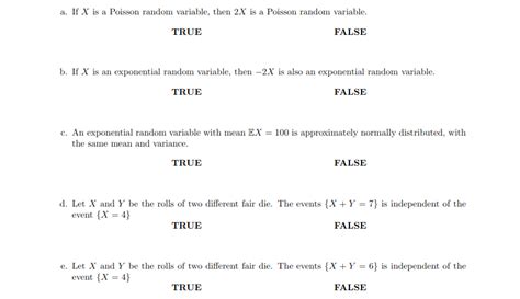 Solved A If X Is A Poisson Random Variable Then 2x Is A