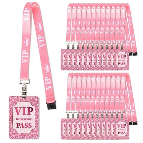 Yhntgb 25 Sets Vip Badge Lanyards Vip Backstage Pass Plastic Vip Pass