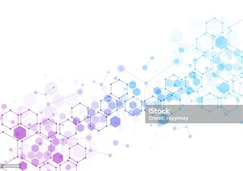 기술 배경 및 과학 스타일에서 추상 육각 분자 구조 의료 디자인입니다 벡터 일러스트 레이 션 0명에 대한 스톡 벡터 아트 및 기타 이미지 Istock