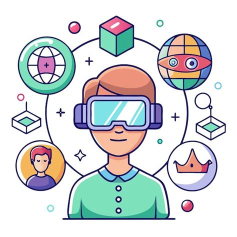 Premium Vector Immersive Vr Experience Exploring Virtual Reality