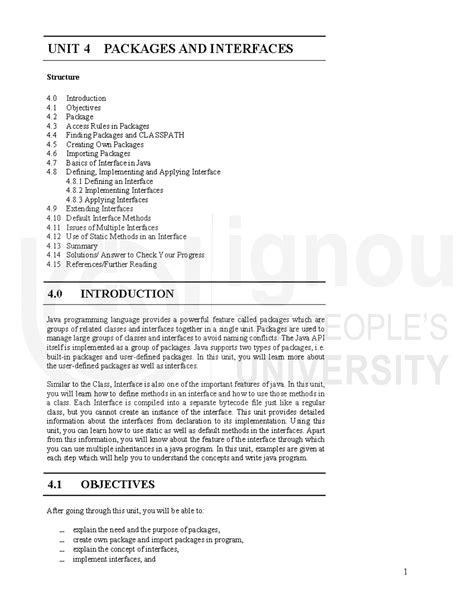 B2 Unit 4 Unit 4 Packages And Interfaces Structure 4 Introduction 4