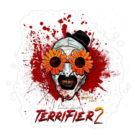 Terrifier 2 Art The Clown Sunflower Sunglasses Horror Movie Sticker