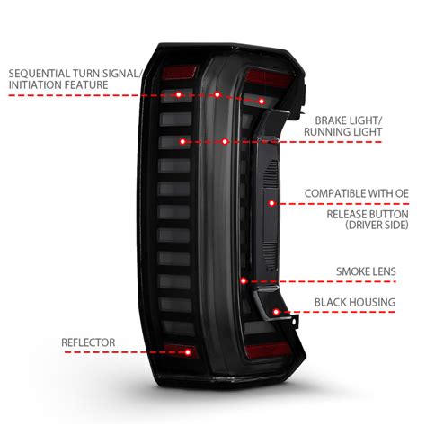 Anzo 22 24 Toyota Tundra Z Series Full Led Tail Lights Smoke Lens Init