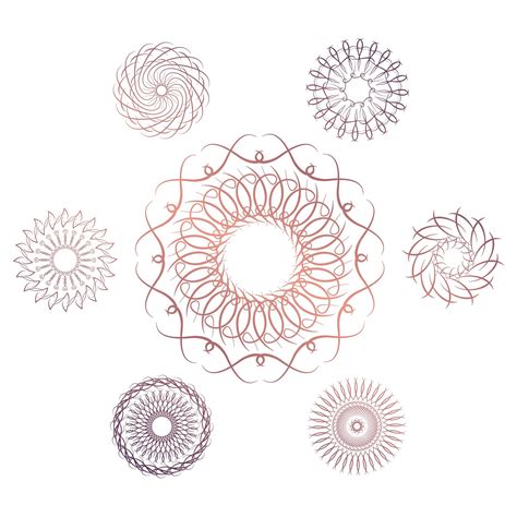 Premium Vector Set Of Seven Geometric Circular Elements Vector