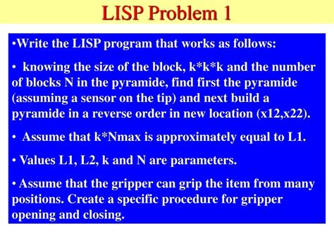 Ppt Lisp Programs For Robot Problems Powerpoint Presentation Free