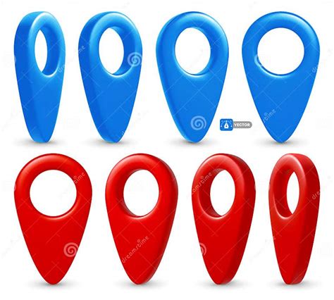 3d Location Pins Set Stock Illustration Illustration Of Pointer