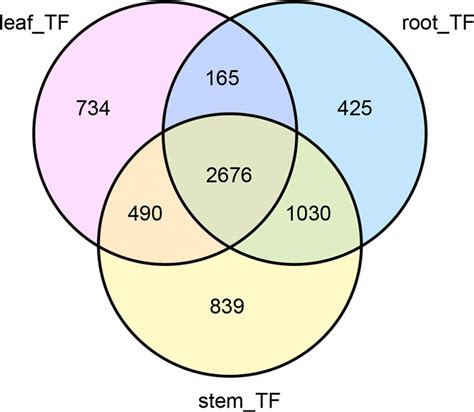 Venn Diagram Showing Expressed Tfs In Three Tissues A Total Of 6 359
