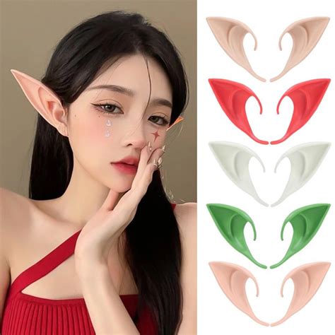 1 Pair Fairy Pixie Elf Ears Latex Pointy Ears For Cosplay Halloween
