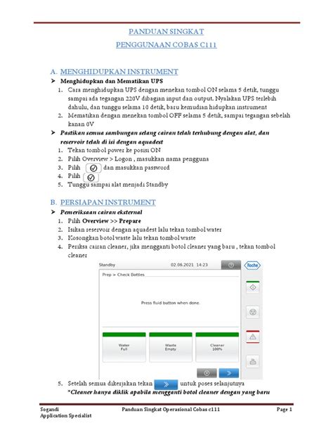 Print Panduan Singkat Cobas C111 V20 Pdf