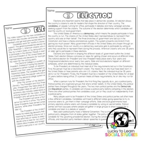 Lucky To Learn Social Studies Immigration Reading Passage Article