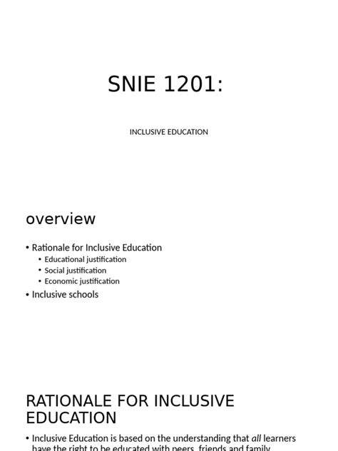 Rationale For Ie 2 Pdf Inclusion Education Curriculum
