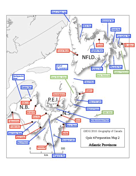 Quiz 4 Map 2 Completed 2010 A B GEOG 2010 Geography Of Canada Quiz