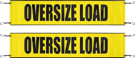2 Pieces 18x84 Oversize Load Banner Signs for Trucks Mesh Wide Load Banner with Bungee Straps ...