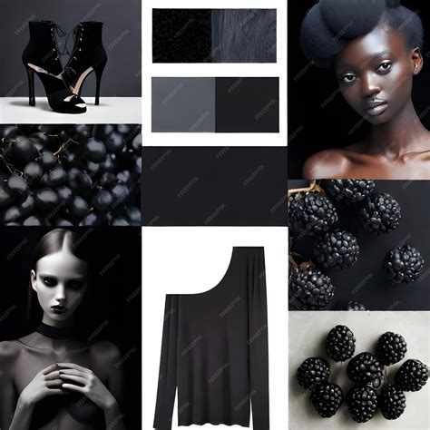 Premium Photo Soft Black Shade Mood Board Inspiration
