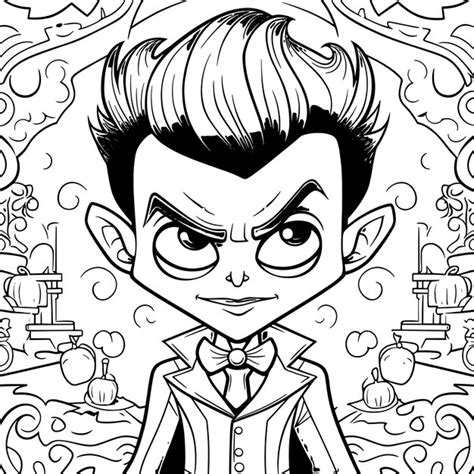 A Cartoon Drawing Of A Man With A Devilish Hair Premium Ai Generated