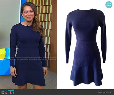 Wornontv Gingers Navy Knit Mini Dress On Good Morning America