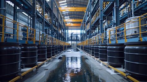 The Interior Of A Plastic Processing Plant Showcases Machinery And