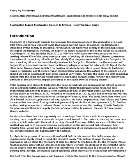 📗 Flammable Liquid Flashpoint Causes And Effects Essay Sample Free
