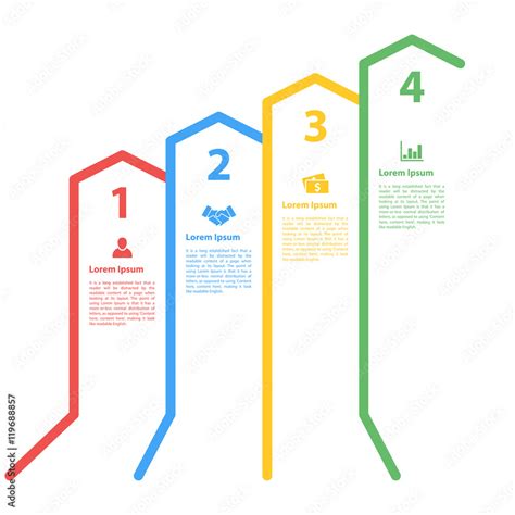 Four Steps Sequence Infographic Layout Concept Vector Illustration Stock Vector Adobe Stock