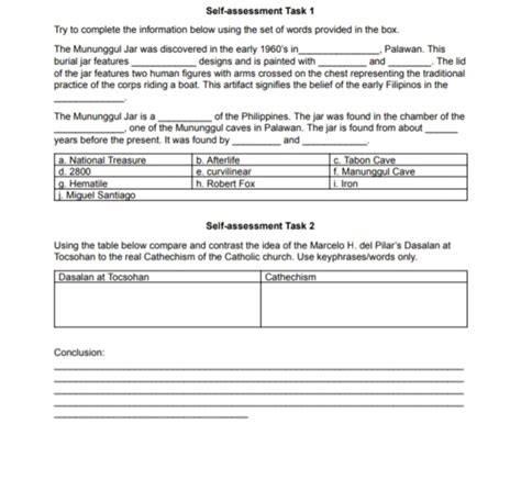 Self Assessment Task 1 Try To Complete The Studyx