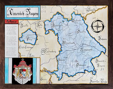 Kingdom Of Bavaria 18061918 — Historical Map In Bavarian Dialect An