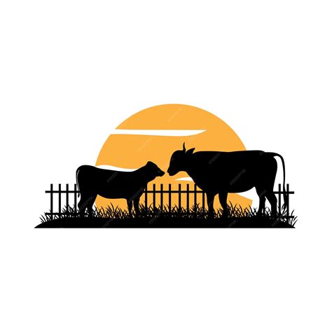 Premium Vector Cow Logo Cattle Farm Vector Silhouette Simple Minimalist Design Illustration