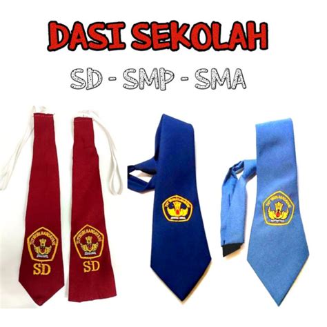 Jual Dasi Sekolah Bordir Dasi Sd Smp Sma Logo Bodir Shopee Indonesia