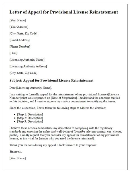 Letter Template For License Suspension Appeal Free Samples In Pdf