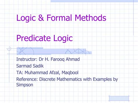 Predicate Logic Ppt