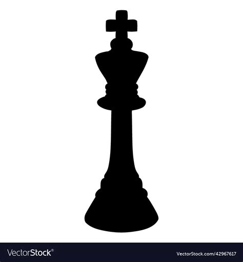 King Chess Piece Realistic Silhouette Royalty Free Vector