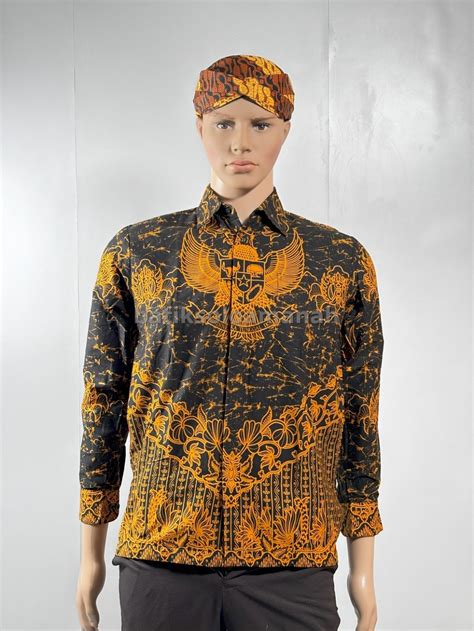 Jual Garuda Pancasila Batik Solo Kemeja Batik Pria Panjang Garuda