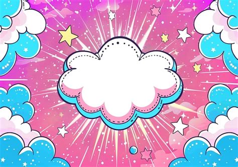 A Pink And Blue Speech Bubble Doodle Background Premium Ai Generated