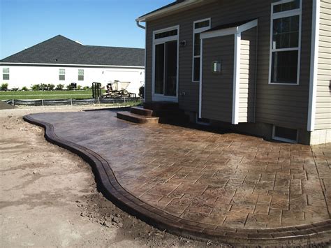 L Shaped Patio Designs Stamped Concrete