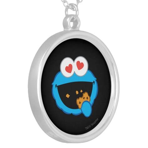 Cookie Smiling Face With Heart Shaped Eyes Silver Plated Necklace