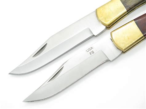 Lot Of 2 Proto Usa 18545 Folding Hunter Lockback Knife Factory Second