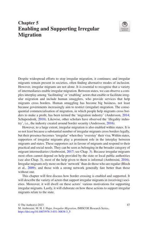 Pdf Enabling And Supporting Irregular Migration