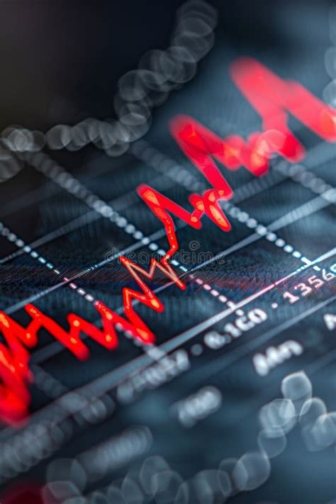 Glowing Red Volatility Graph Shows Downturn In Financial Market