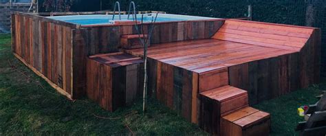 Intex Pool With Wooden Frame And Sundeck