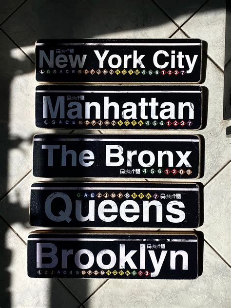 Handcrafted Manhattan Subway Sign New York City Wood Art