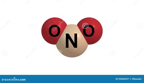 Nitrogen Dioxide Molecular Structure Isolated On White Stock Illustration Illustration Of