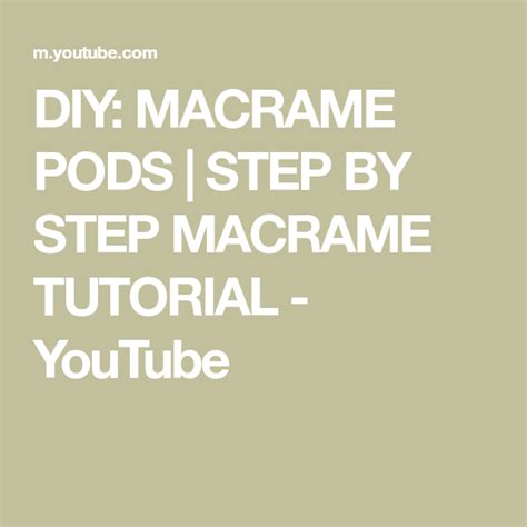 diy macrame pods step by step macrame tutorial youtube macrame